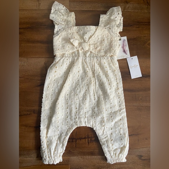 Jessica Simpson | One Pieces | Jessica Simpson Cream Baby Girl Jumpsuit ...